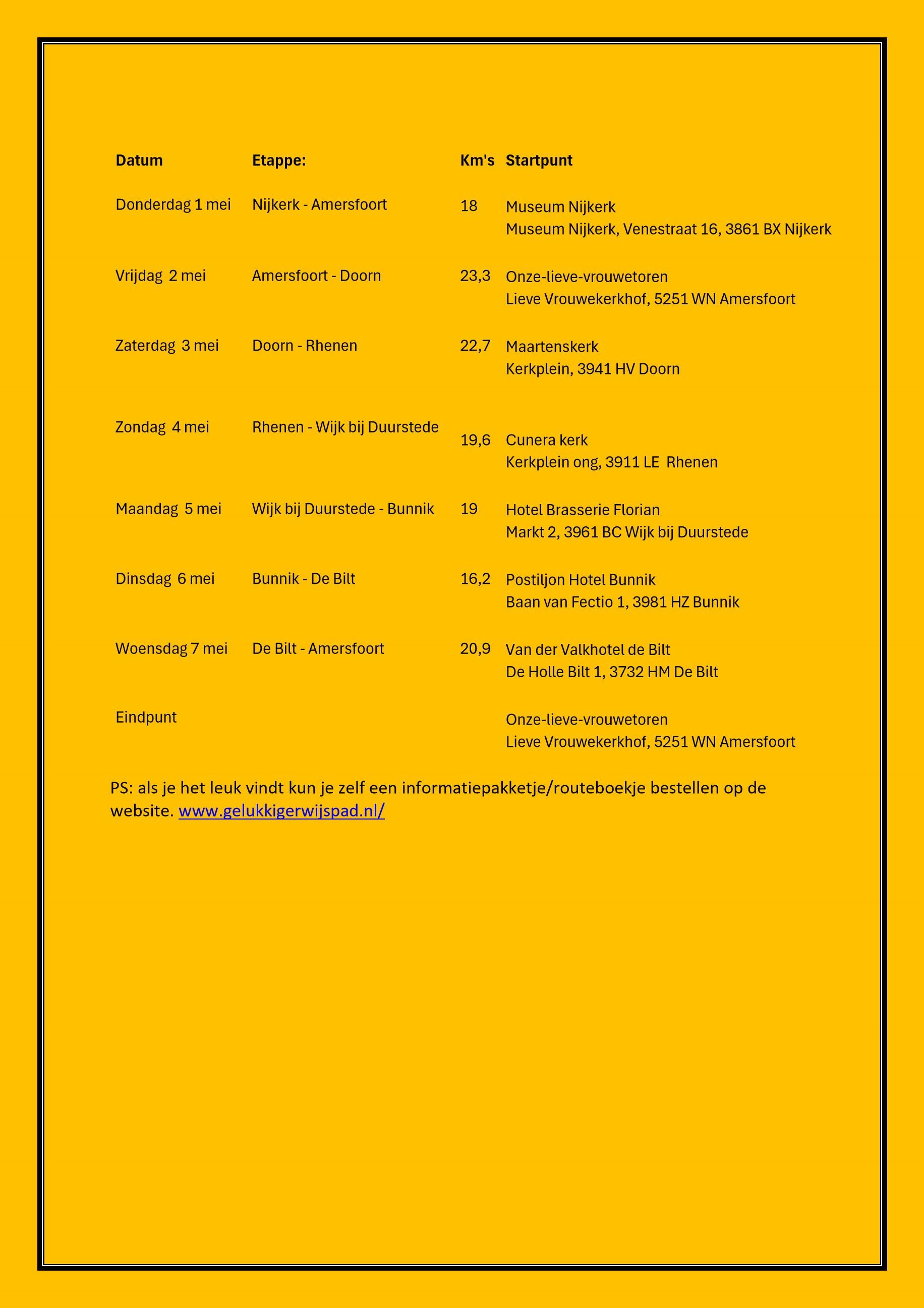 01-05-2025 tm 07-05-2025, Let's Walk - Het Gelukkigerwijspad Blz. 2 - Let's Talk met Tolk